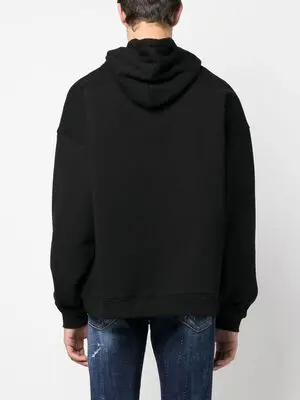 Dsquared2 Palm-tree Print Cotton Hoodie - Black