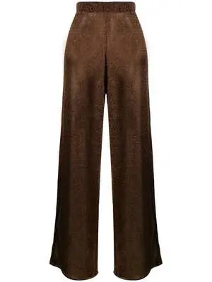 Oseree High-waisted Trousers With Lurex Detailing - Brown