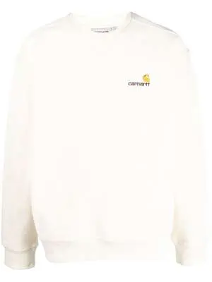 Carhartt Work In Progress Embroidered-logo Cotton Sweatshirt - Neutrals