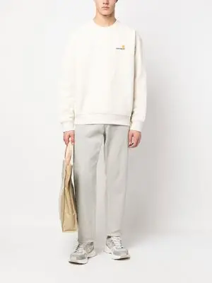 Carhartt Work In Progress Embroidered-logo Cotton Sweatshirt - Neutrals