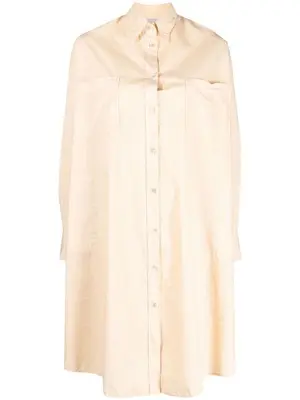 FORTE_FORTE Long-sleeve Shirt Dress - Neutrals