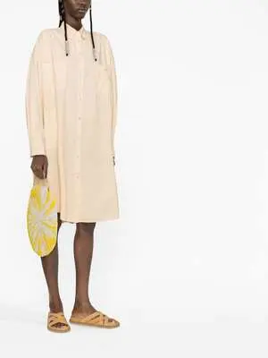 FORTE_FORTE Long-sleeve Shirt Dress - Neutrals