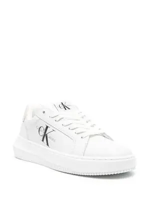 Calvin Klein Logo-print Lace-up Sneakers - White