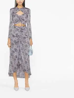 Maje Leopard-print Cut-out Midi Dress