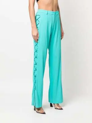 Giuseppe Di Morabito Lace-up Detail Straight-leg Trousers - Blue