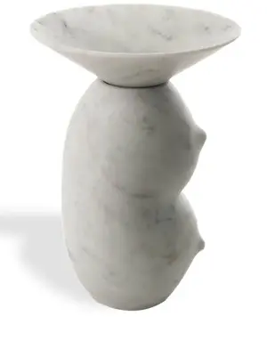 BLOC STUDIOS Clelia Sculpted Marble Vase - White