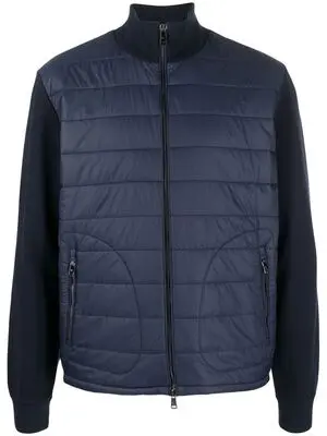 Ralph Lauren Purple Label Zip-front Padded-panel Sweater