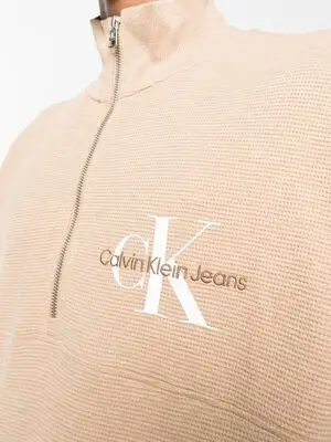 Calvin Klein Monologo Waffle High-neck Sweatshirt