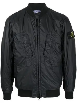 Stone Island Logo-patch Bomber Jacket - Black