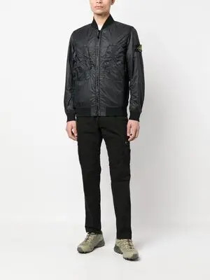 Stone Island Logo-patch Bomber Jacket - Black