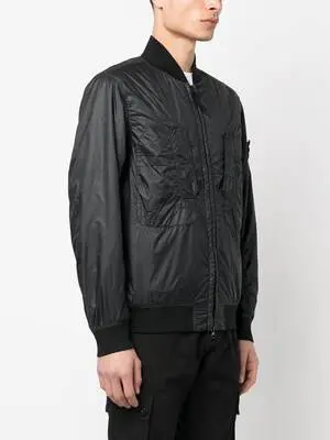 Stone Island Logo-patch Bomber Jacket - Black