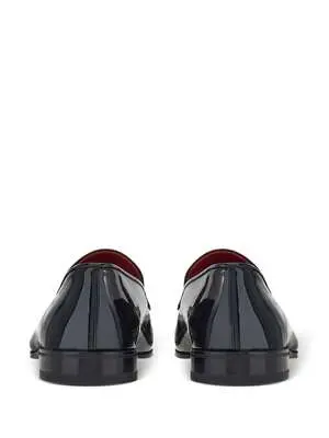 FERRAGAMO Gancini Plaque Leather Loafers