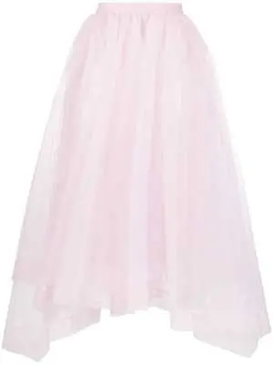 Alexander McQueen Tiered Tulle Asymmetric Skirt - Pink