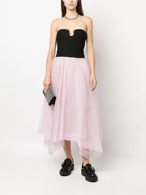 Alexander McQueen Tiered Tulle Asymmetric Skirt - Pink