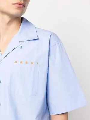 Marni Short-sleeve Cotton Shirt - Blue