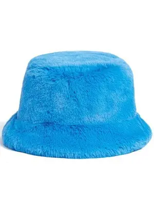 Apparis Amara Faux-fur Bucket Hat Blue
