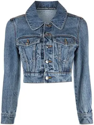 Alexander Wang Cropped Denim Trucker Jacket
