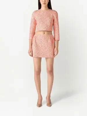St. John Novelty Textured Tweed Top