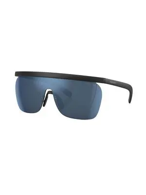 Giorgio Armani Logo-print Shield-frame Sunglasses - Black