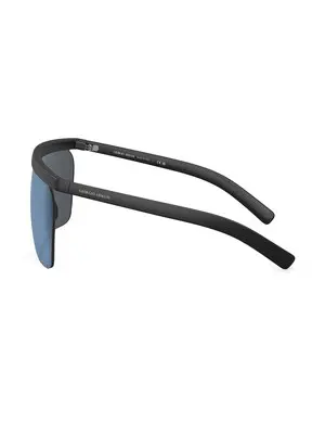 Giorgio Armani Logo-print Shield-frame Sunglasses - Black