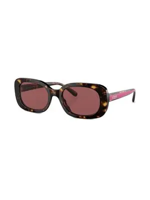 COACH Tortoiseshell Effect Rectangle Frame Sunglasses