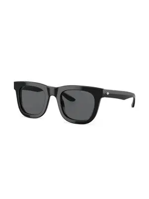 Giorgio Armani Logo-print Square-frame Sunglasses - Black
