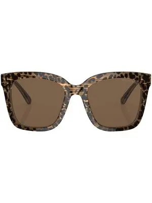 Michael Kors Leopard-print Square-frame Sunglasses