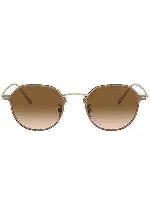 Giorgio Armani Logo-print Sunglasses - Metallic