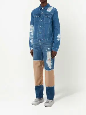 JW Anderson Distressed Denim Trucker Jacket - Blue
