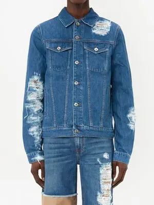 JW Anderson Distressed Denim Trucker Jacket - Blue