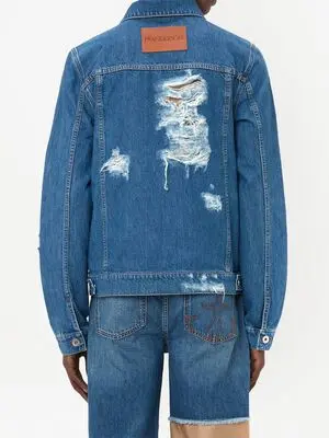 JW Anderson Distressed Denim Trucker Jacket - Blue