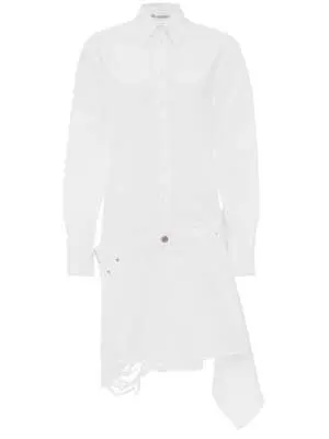 JW Anderson Distressed-finish Asymmetric Shirtdress