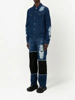 JW Anderson Distressed Denim Jacket - Blue