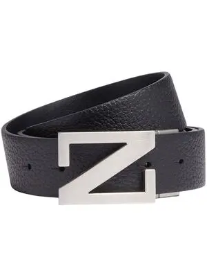 Zegna Leather Reversible Belt - Black