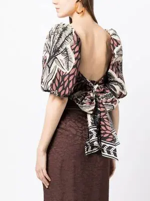 Johanna Ortiz Graphic-print Blouse - Black