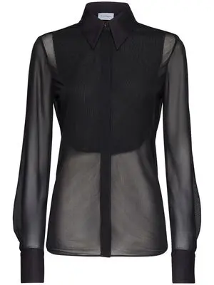 FERRAGAMO Semi-sheer Long-sleeve Blouse