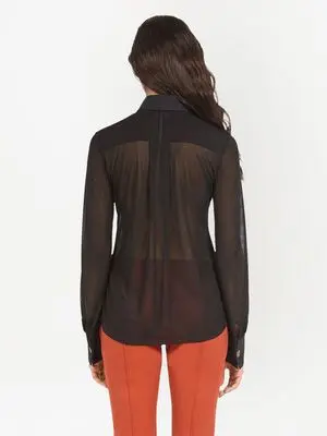 FERRAGAMO Semi-sheer Long-sleeve Blouse