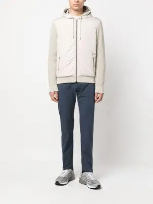 Herno Panelled Zipped Hooded Jacket - Neutrals