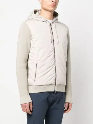 Herno Panelled Zipped Hooded Jacket - Neutrals