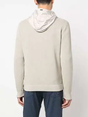 Herno Panelled Zipped Hooded Jacket - Neutrals