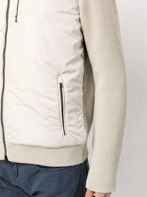 Herno Panelled Zipped Hooded Jacket - Neutrals