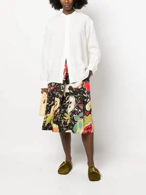 Sofie D'hoore Collarless Linen Shirt