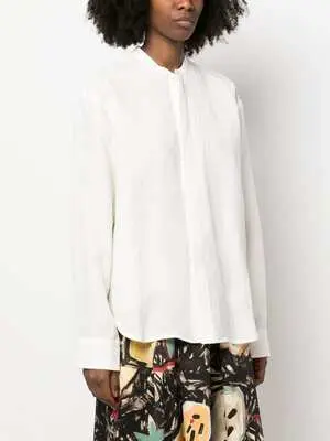 Sofie D'hoore Collarless Linen Shirt