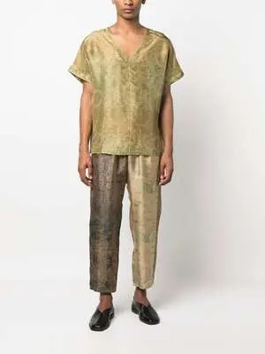 PIERRE-LOUIS MASCIA Briancon Patterned-jacquard Silk Top