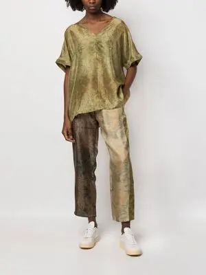 PIERRE-LOUIS MASCIA Briancon Patterned-jacquard Silk Top