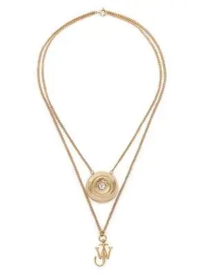 JW Anderson Logo-detail Layered Necklace - Gold
