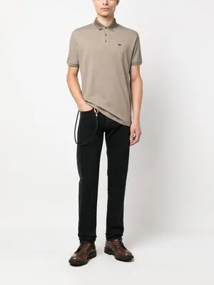 Emporio Armani Leather Strap Straight-leg Jeans