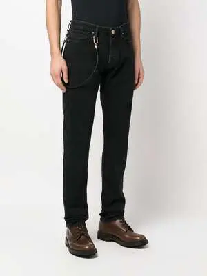 Emporio Armani Leather Strap Straight-leg Jeans