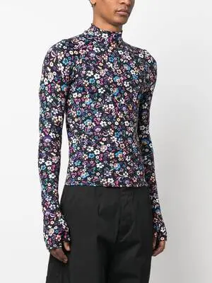 Off-White Floral-print Long-sleeve T-shirt