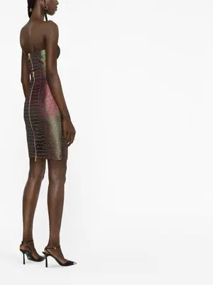 Balmain Embossed Crocodile Effect Crop Top